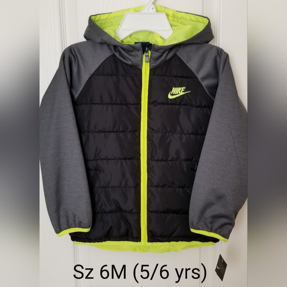 Nike | Jackets & Coats | Nike Black And Gray Jacket With Neon Accents ...
